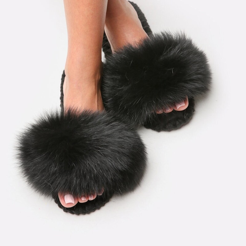 Fluffy Slides - Etsy