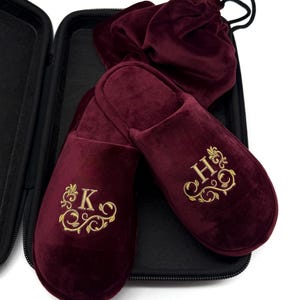 Personalized Closed-toe Velour Slippers & Luxury Box Set, Custom Name ...