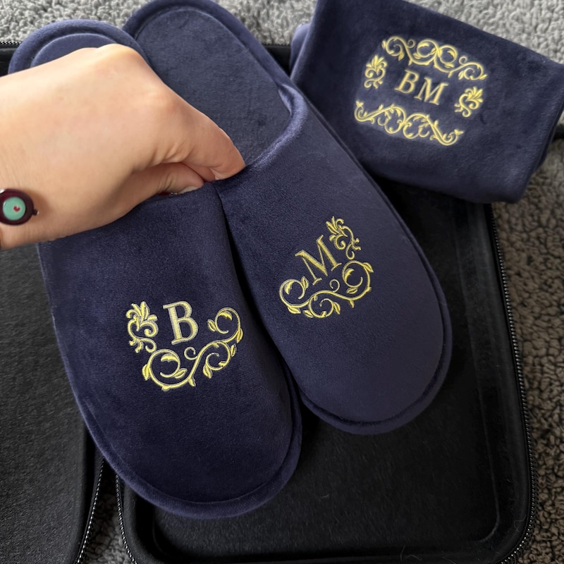 Embroidered Slippers - Etsy