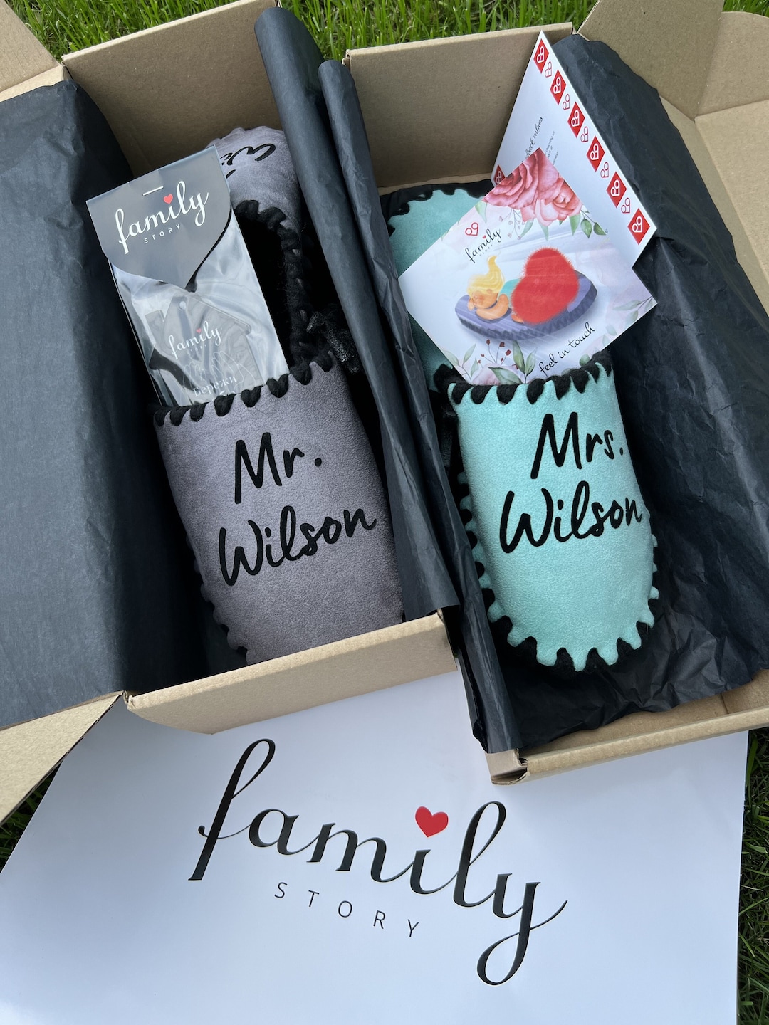 Personalized Mr & Mrs Slippers Set – Custom Suede Couple Gift, Wedding ...