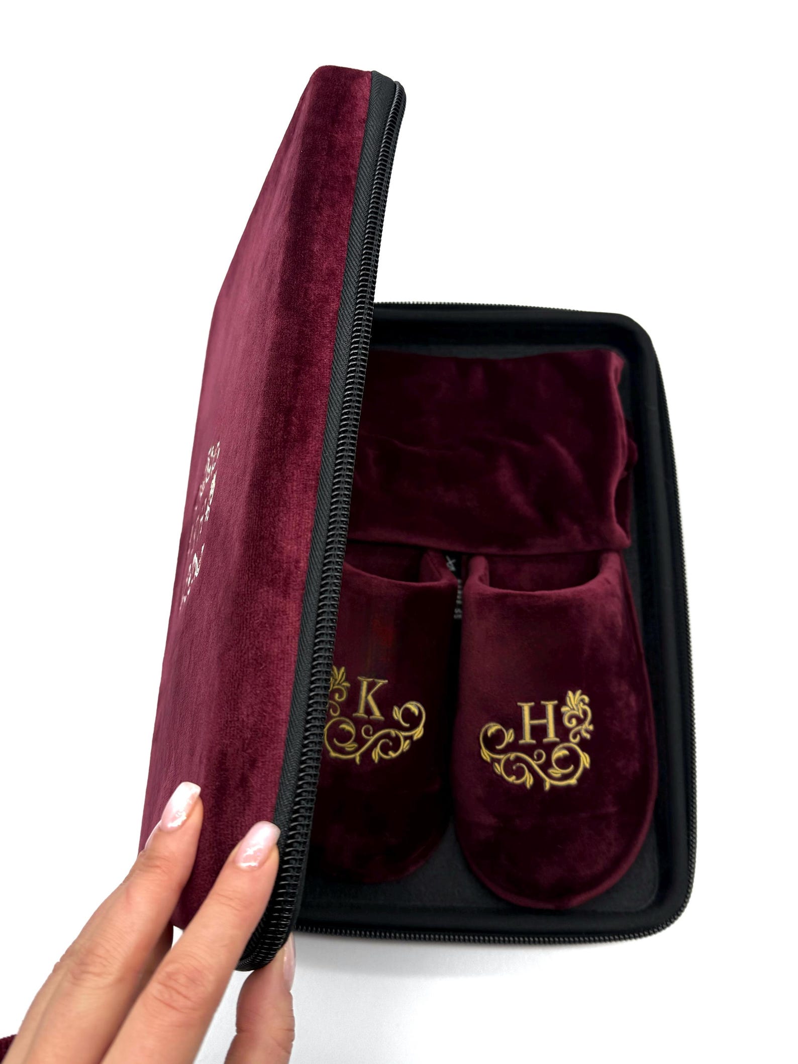 Personalized Velour House Slippers: Custom Latin Initials, Memory Foam ...