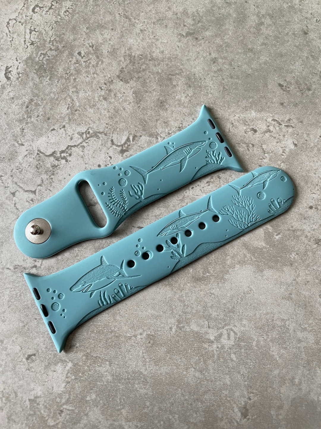 Engraved Ocean Sharks Apple Watch Band: Silicone Sports Strap - Etsy