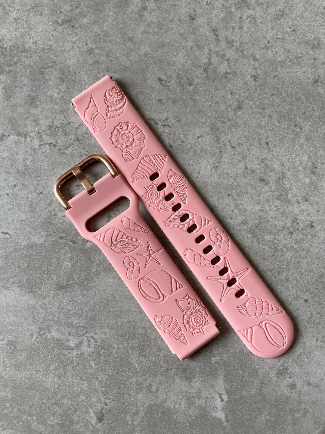 Engraved Seashell Design for 18mm Silicone Watch Band / Strap - Fossil ...