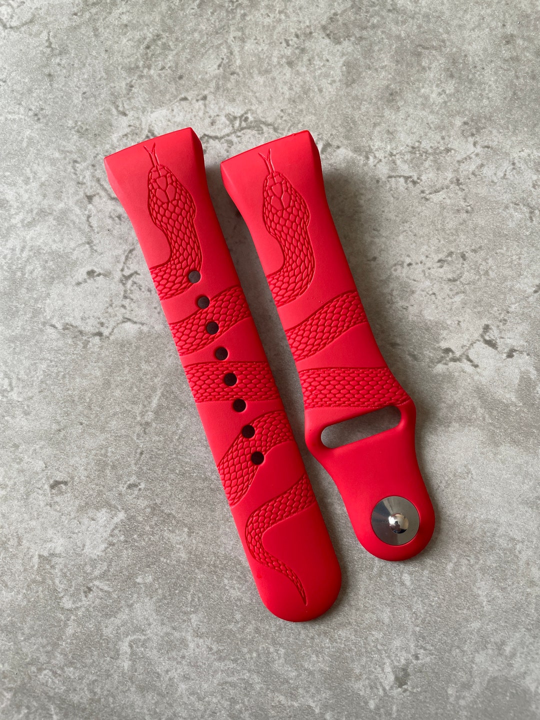 Fitbit Charge 3 / 4 Silicone Band / Strap - Custom Engraved Snakes ...