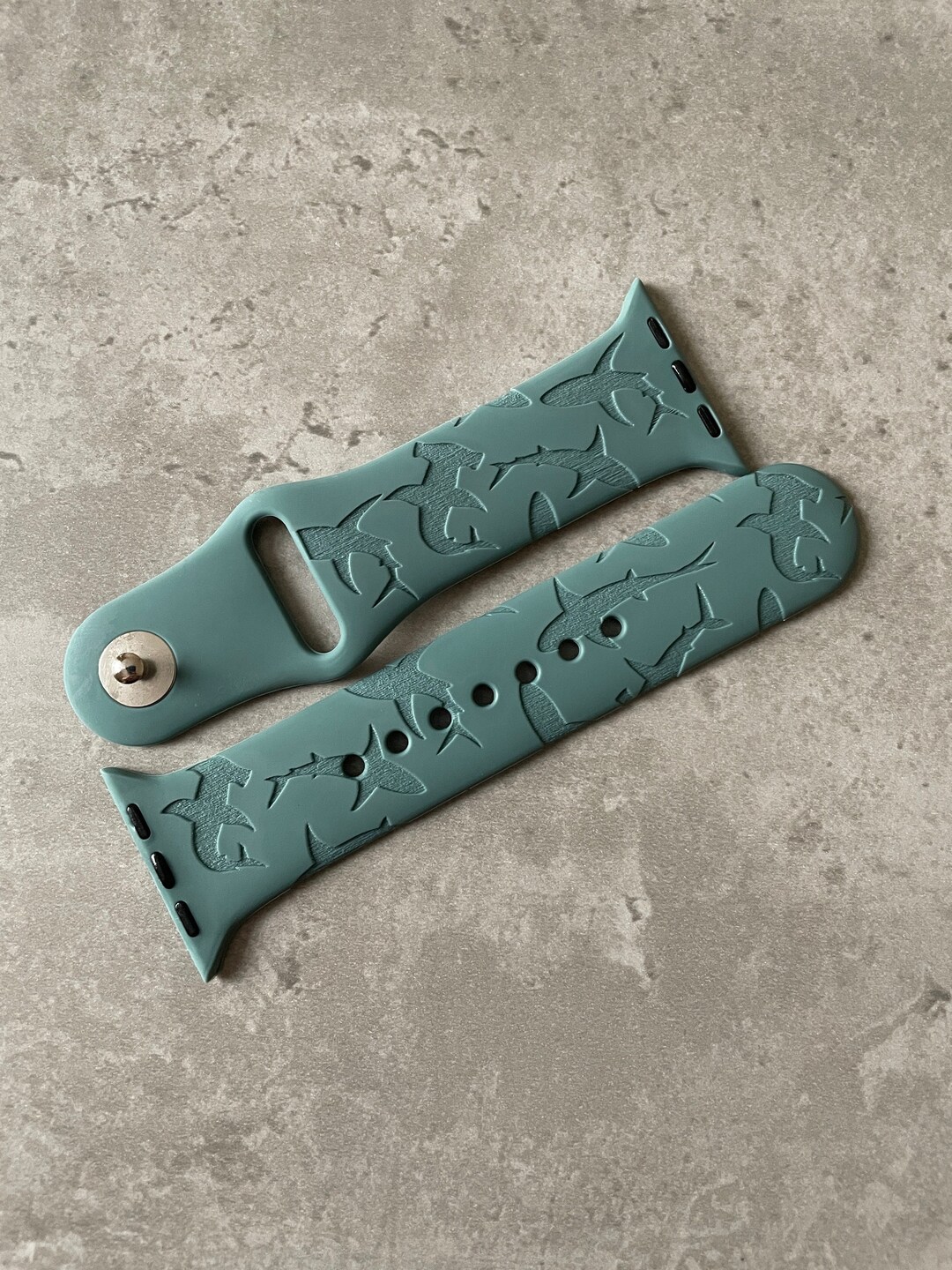 Engraved Ocean Sharks Strap for Apple Watch: Silicone Sports Band - Etsy