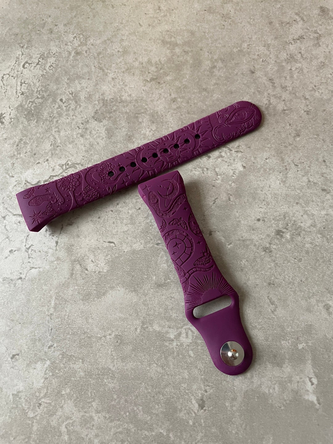 Fitbit Charge 3 / 4 Silicone Band / Strap - Custom Engraved Snake Stars ...