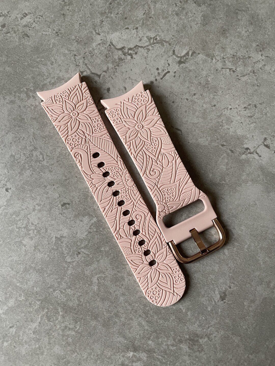 Samsung Galaxy Watch 4 / 5 / 6 / 7 Silicone Band / Strap Engraved Henna ...