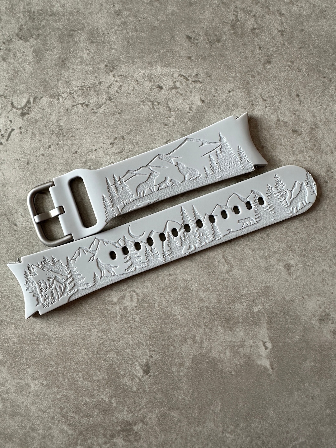 Samsung Galaxy Watch 4 / 5 Pro / 6 Silicone Band / Strap Engraved Wild ...