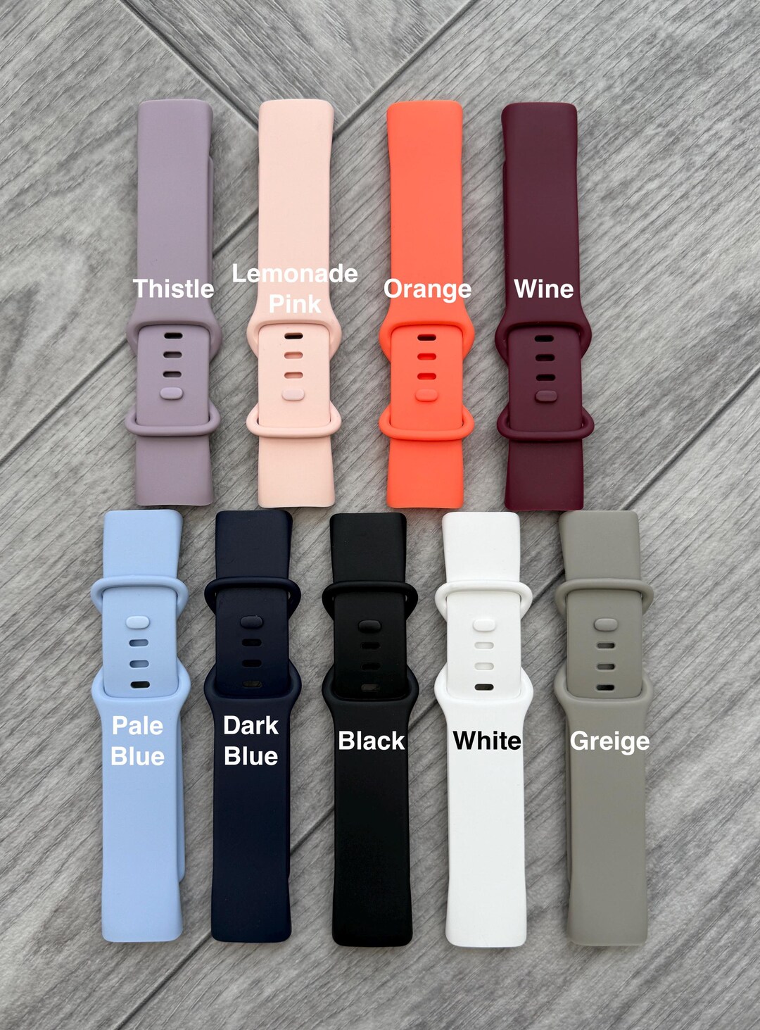 Custom Engraved Silicone Strap for Fitbit Charge 5/6 Band - 9 Colours ...