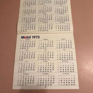 1972 Mobil Calendar - Etsy