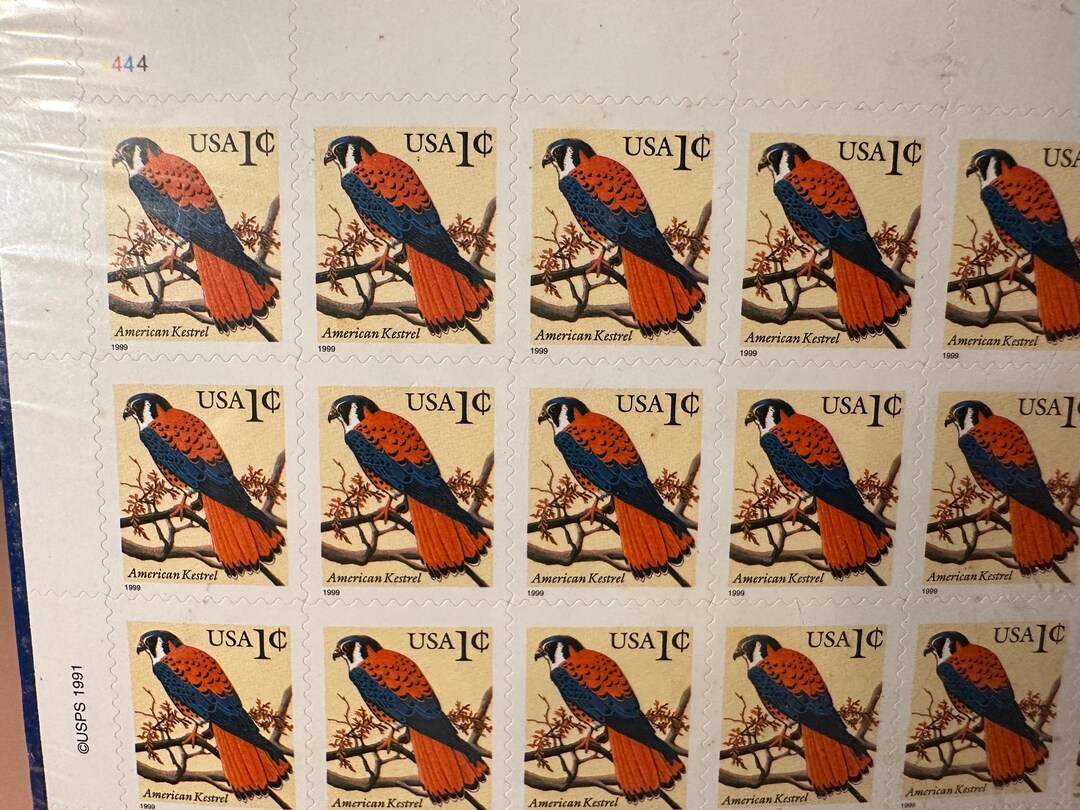 Vintage American Kestrel One Cent Stamps. Full Sheet - Etsy