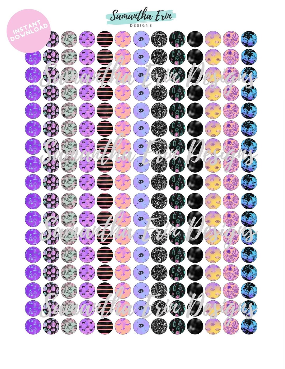 12mm Halloween Cabochon Template, Instant Download, 12mm, 12mm ...