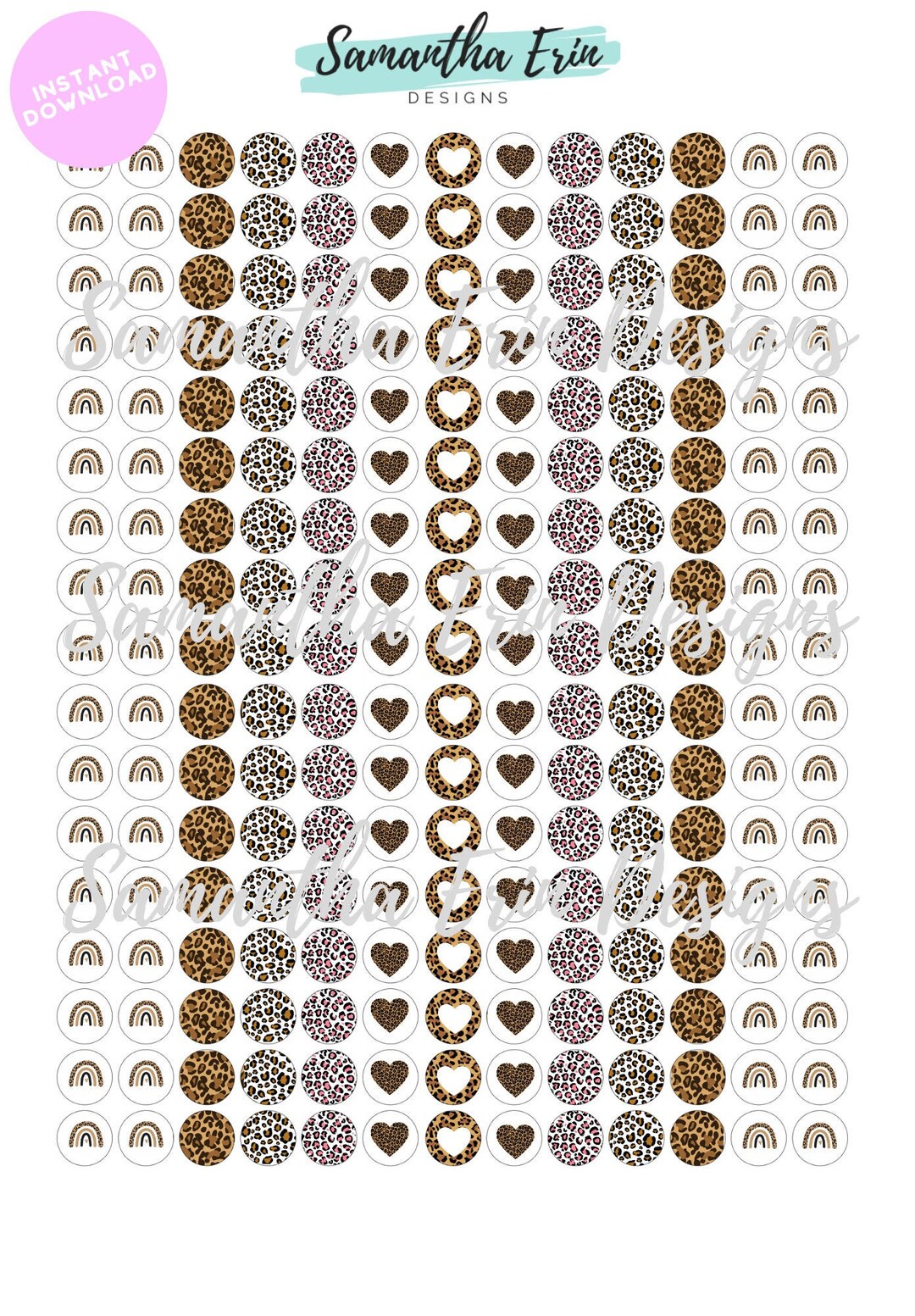 12mm Animal Print, Leopard Print, Cheetah Print 12 Mm Circle Template ...
