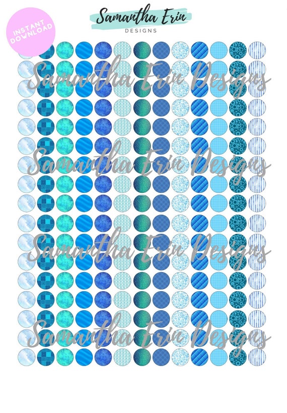 12mm Blue Patterns 12 Mm Circle Template Instant Download | Etsy