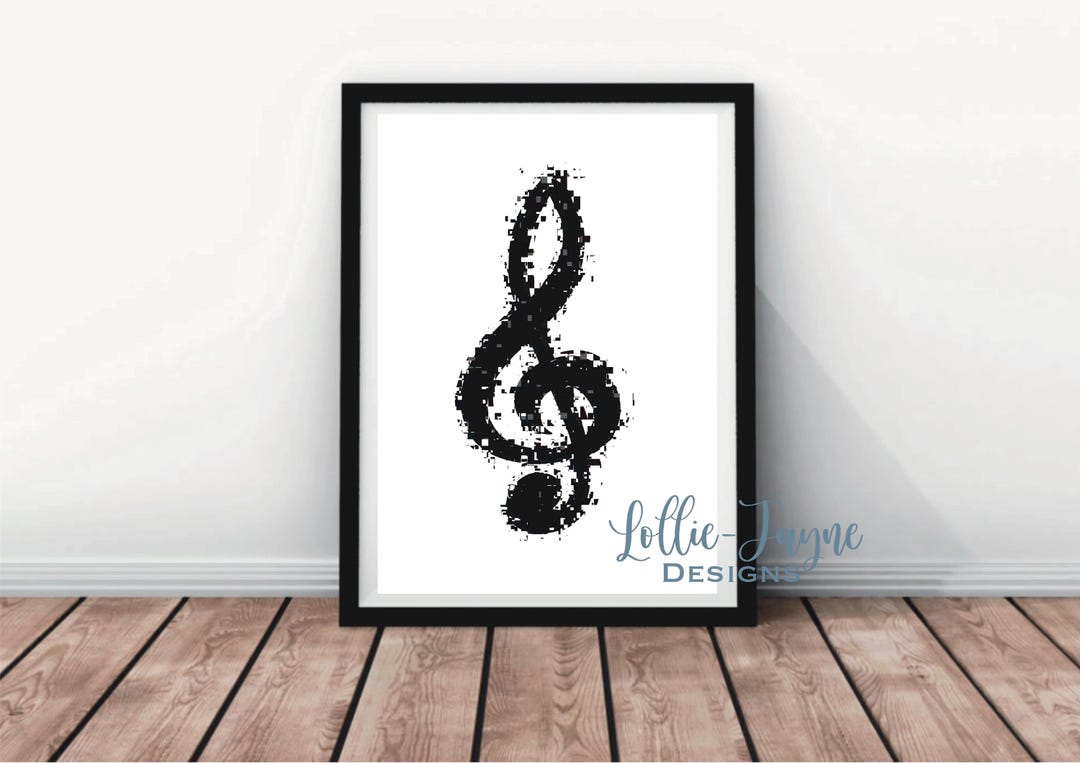 Pixelated Musical Notes Set of 3 - Etsy