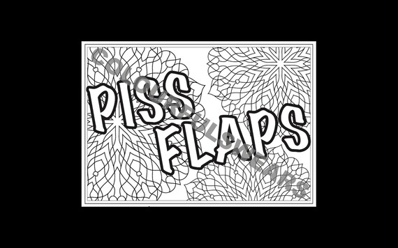 Piss Flaps Individual VERY Adult Swears Colouring-in Page by | Etsy