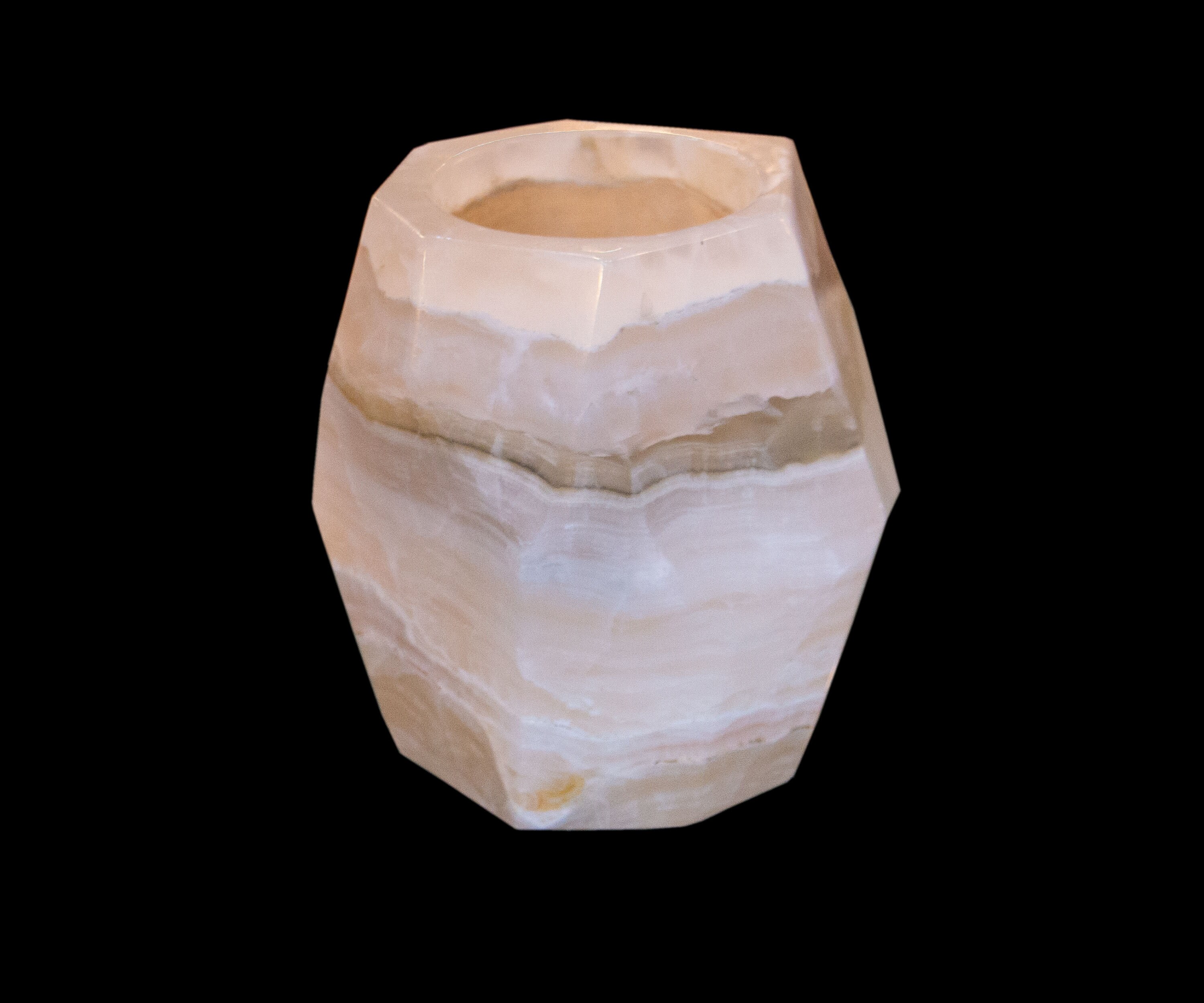 Faceted Onyx Nacar Vase Geometric Stone Vase Natural Onyx - Etsy
