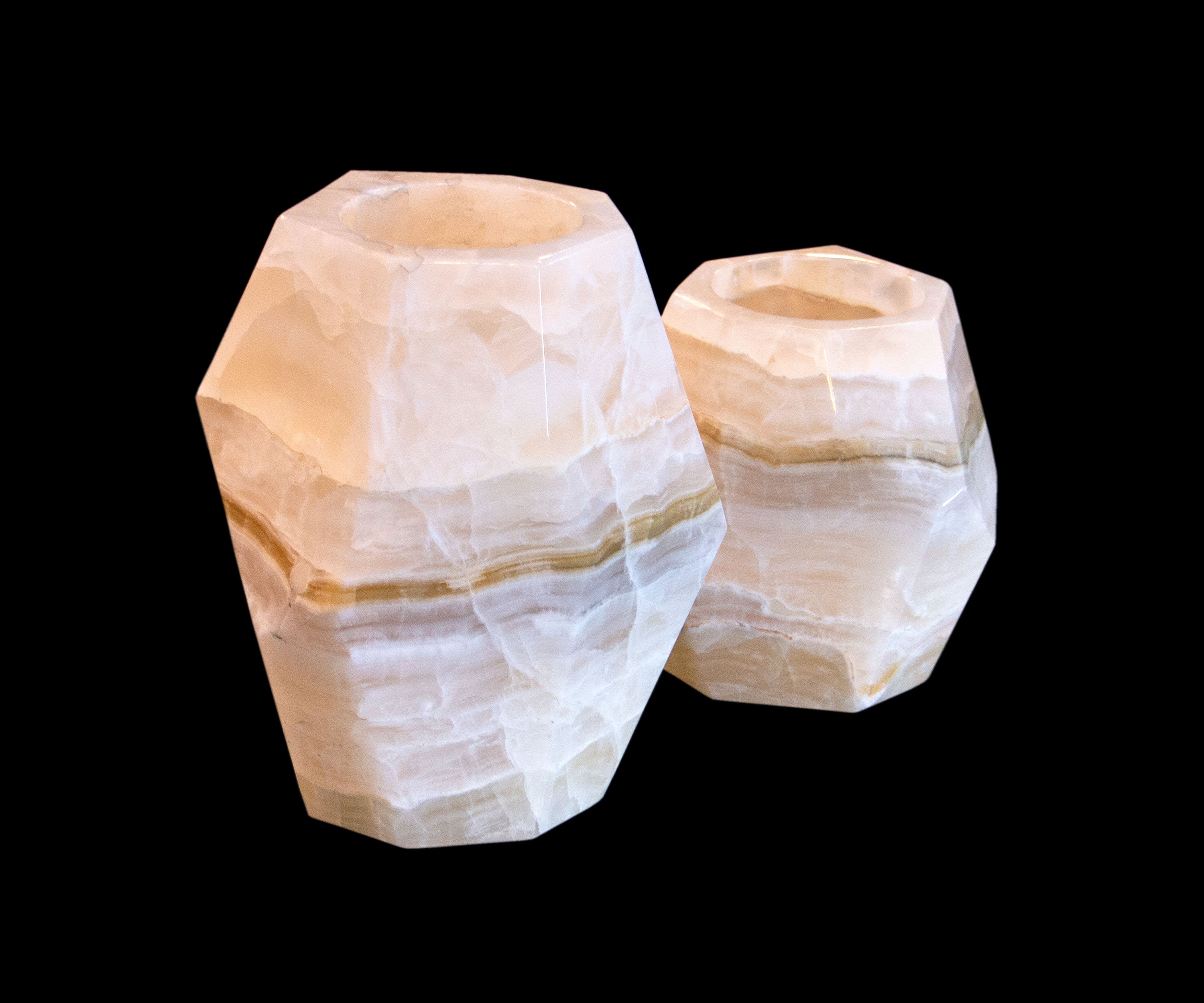 Faceted Onyx Nacar Vase Geometric Stone Vase Natural Onyx - Etsy