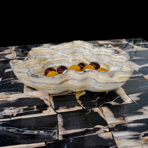 Natural Stone Onyx Bowl , Stone Centerpiece Bowl, Hand Carved Stone ...