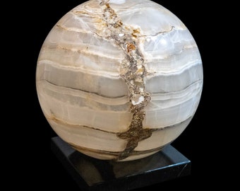 Highly Polished Onyx Globe Lamp , Onyx Nacar Stone Lamp , Natural Onyx ...