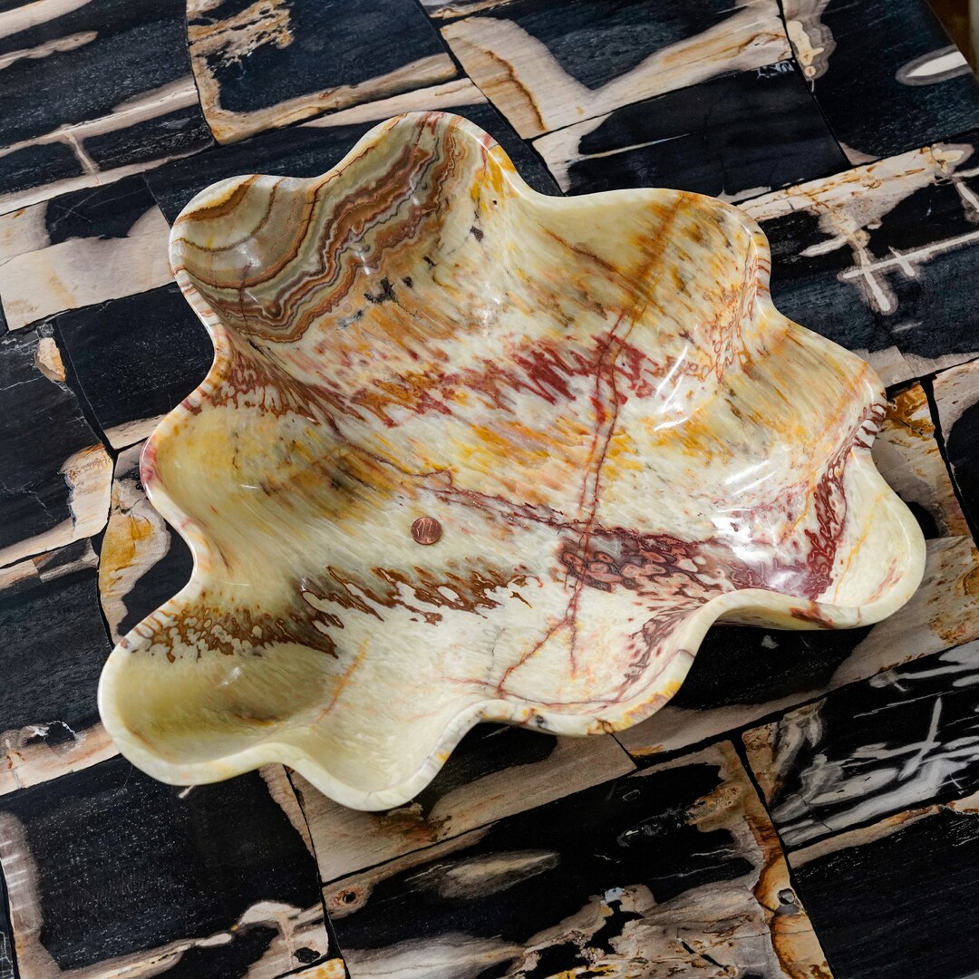 Amazing Multi Colored Onyx Bowl , Onyx Fruit Bowl , Natural Banded ...
