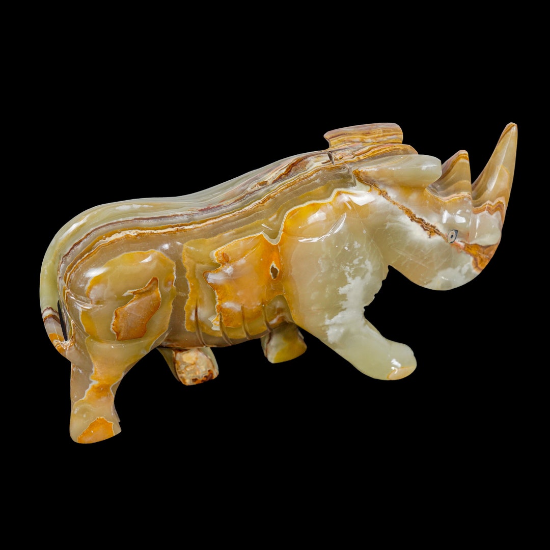 10.2lbs Rhinoceros Stone Sculpture Carving , XL Hand Carved Rhinoceros ...