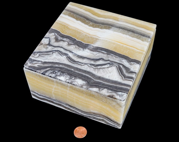 Natural Stone Box, Onyx Stone Square Decorative Box, Signature Zebra ...