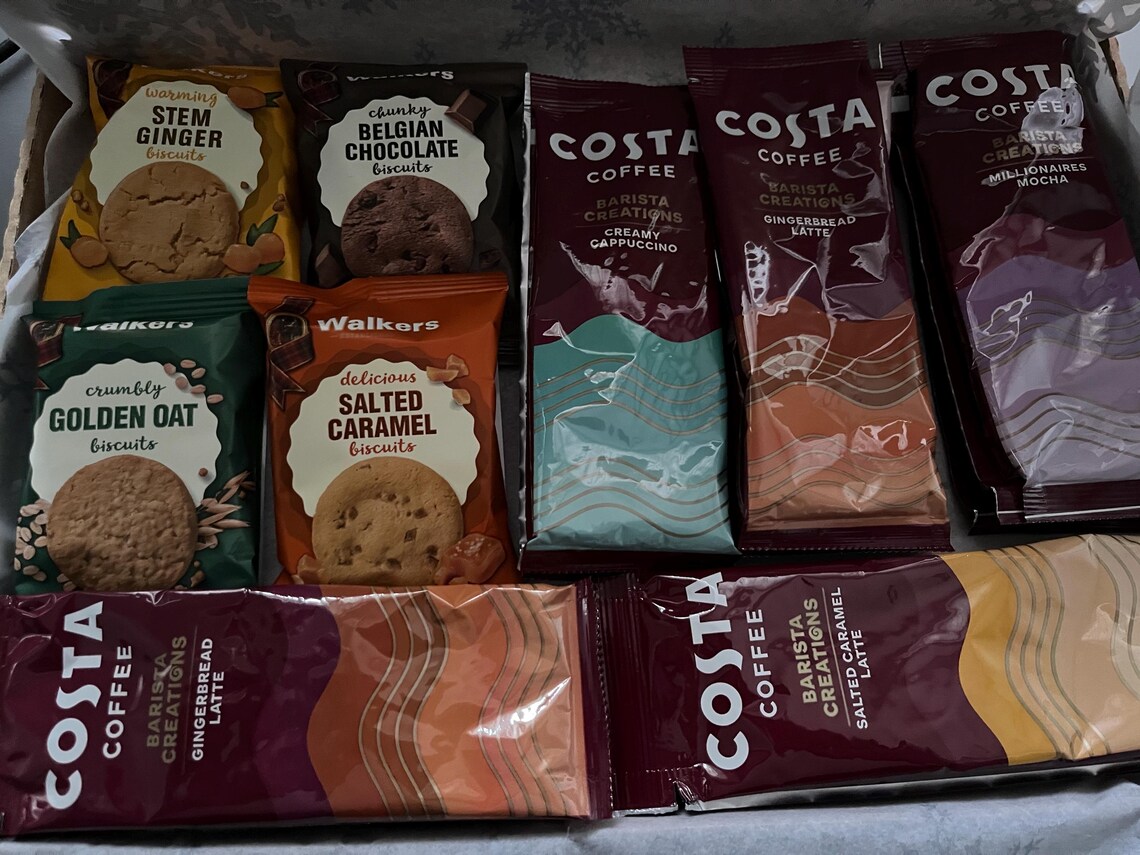 Costa Coffee Gift Box, Biscuits & Sachets, Letterbox Present - Etsy UK