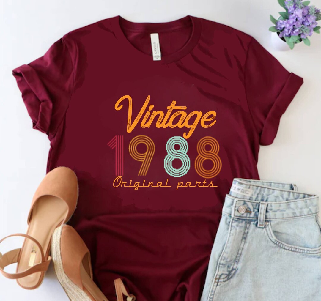 Vintage 1988 35th Birthday T Shirt, 2023 Gift Ideas, 1988 Retro Shirt ...