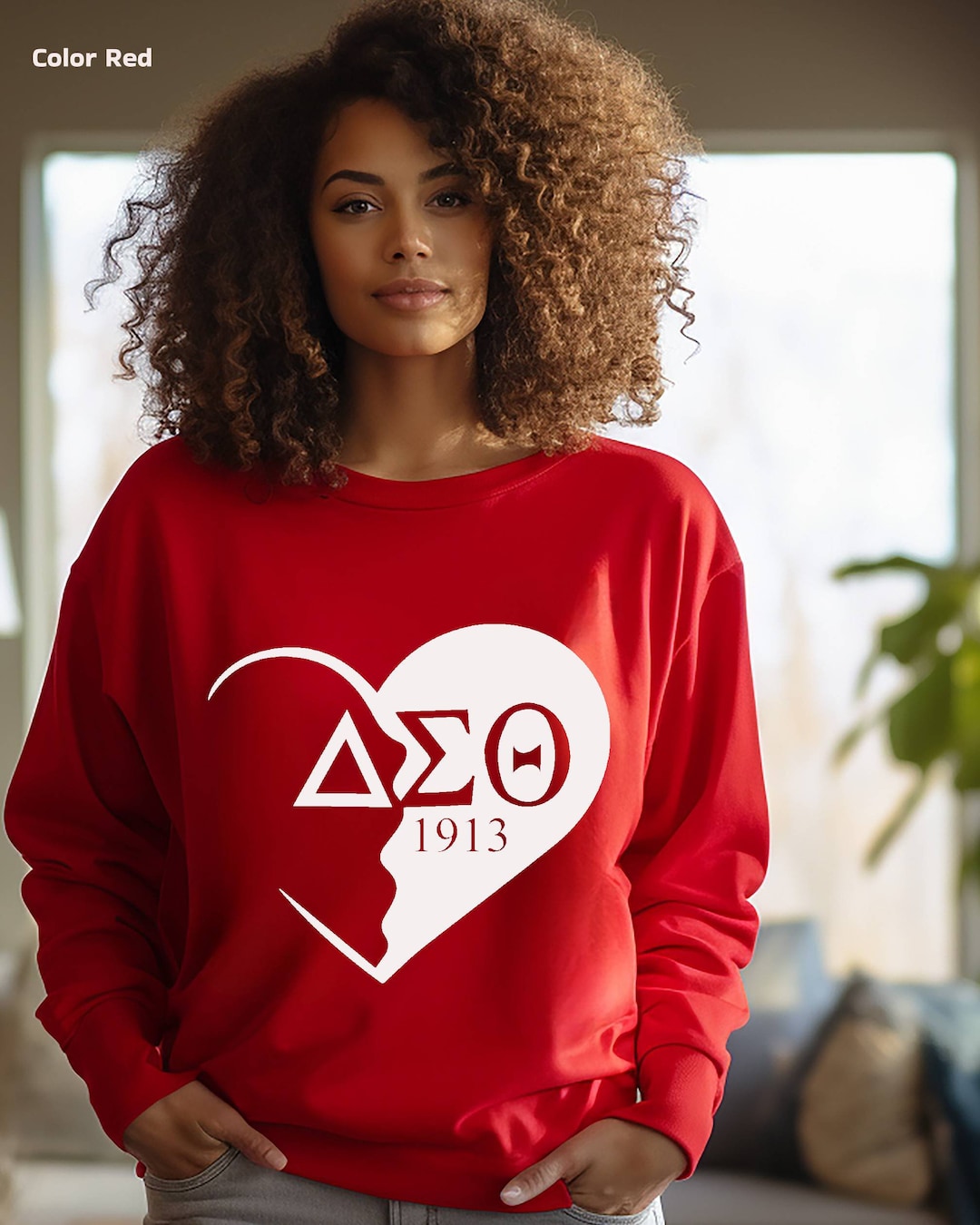Delta Sigma Theta Heart Sweatshirt - Gildan - Etsy