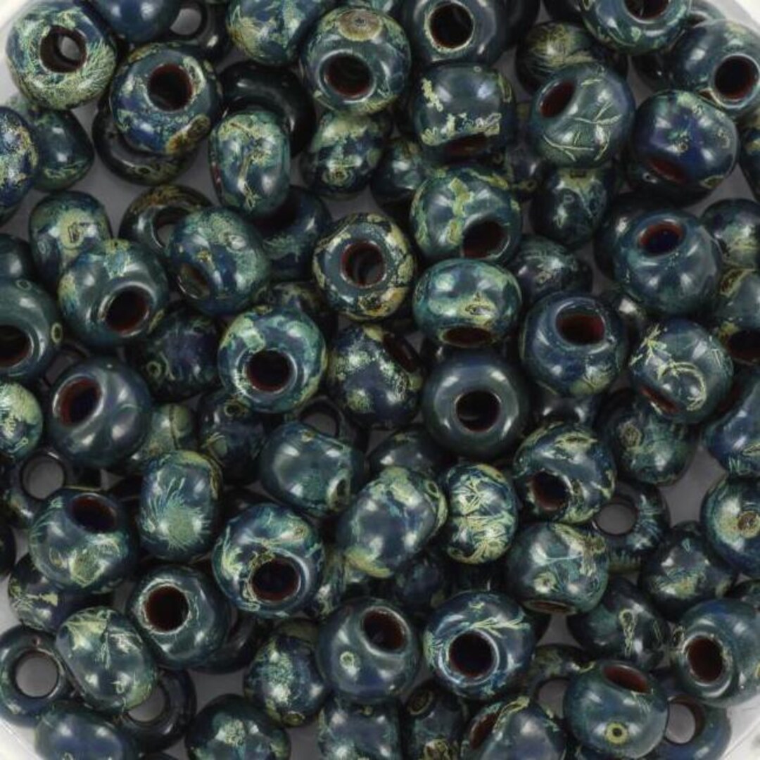 10g Miyuki Seed Beads 6/0, Opaque Opaque Picasso Dark Teal, Color 4516 ...