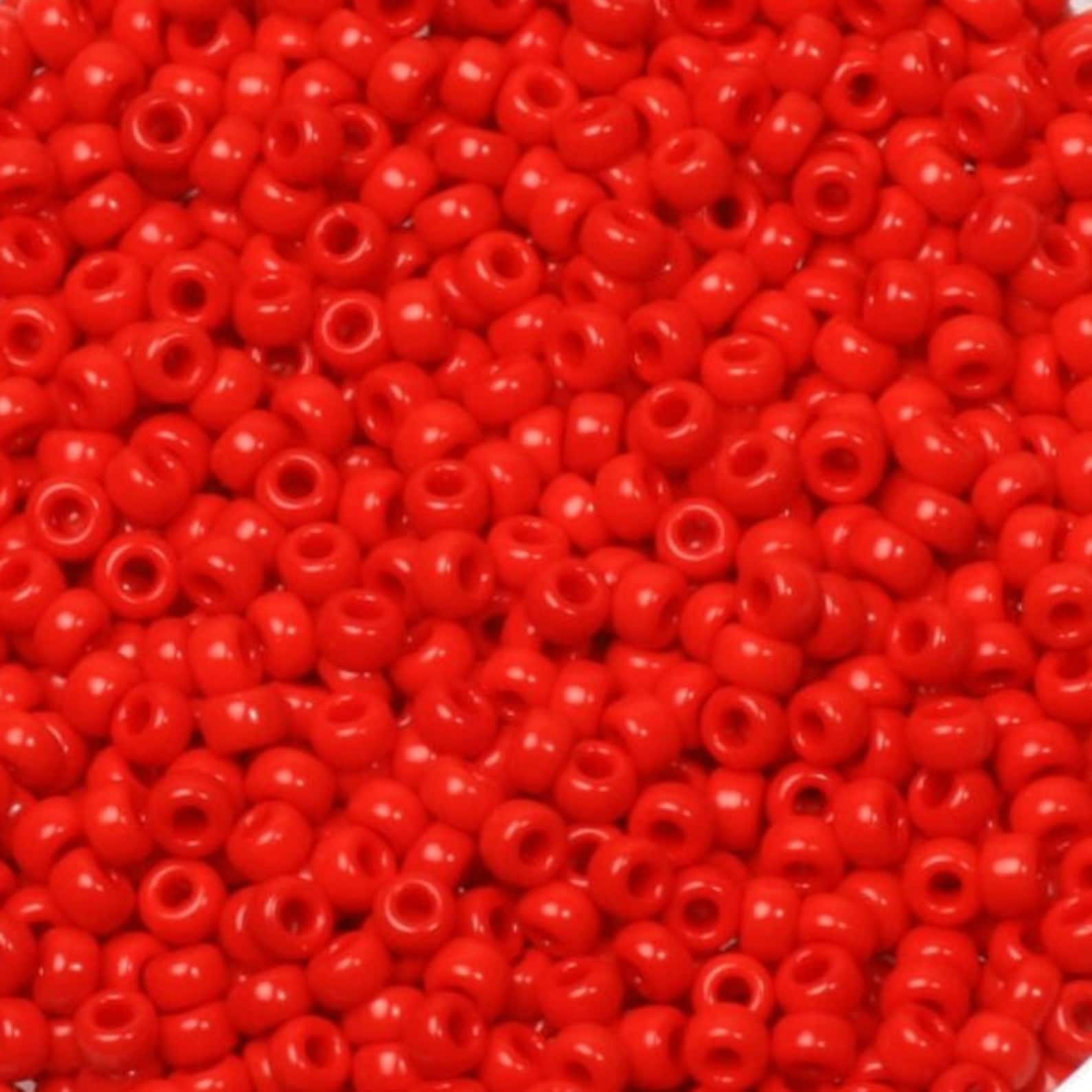 Miyuki Seed Beads 11/0, Opaque Red 408, 10g Japanese Beads, Red Glass ...