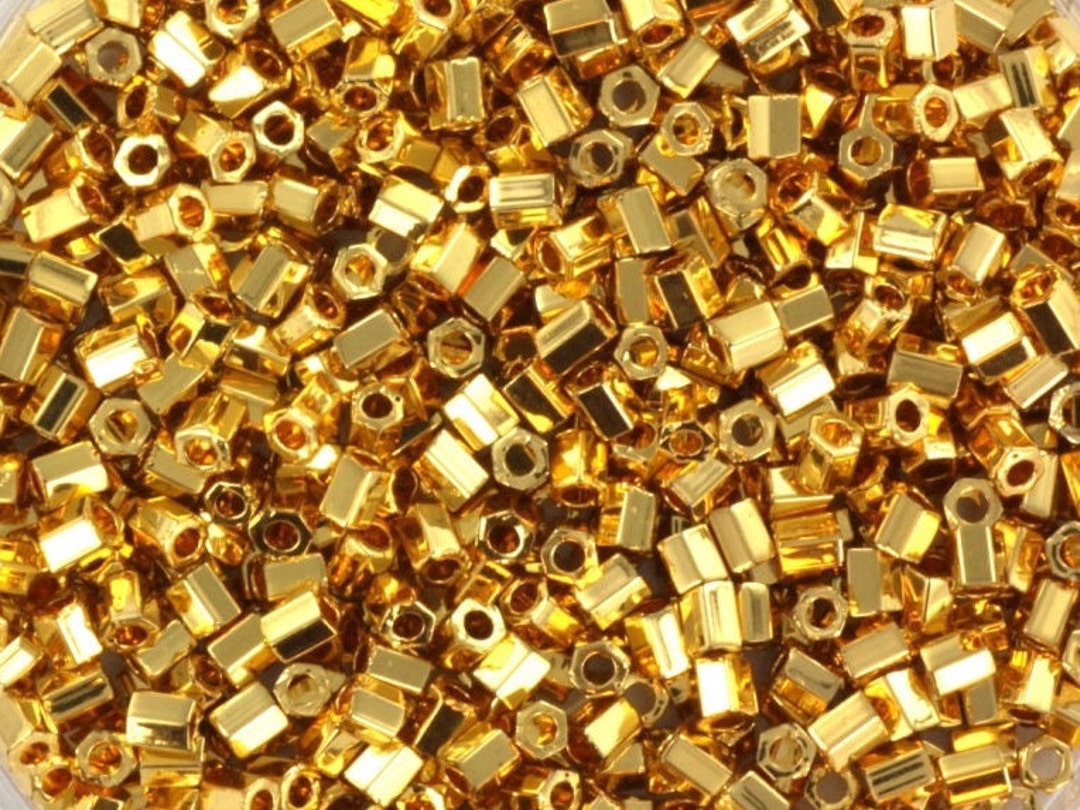 Miyuki Seed Beads 11/0 2cut, 24kt Gold Plated, Size 11/0 Color 191 ...