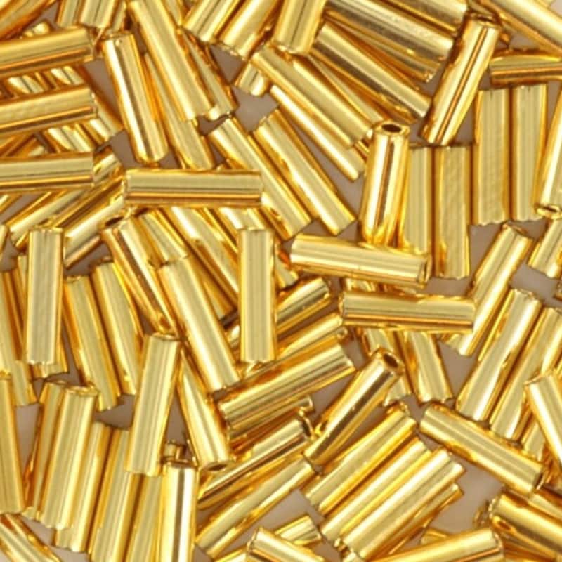 Gold Bugle Beads - Etsy
