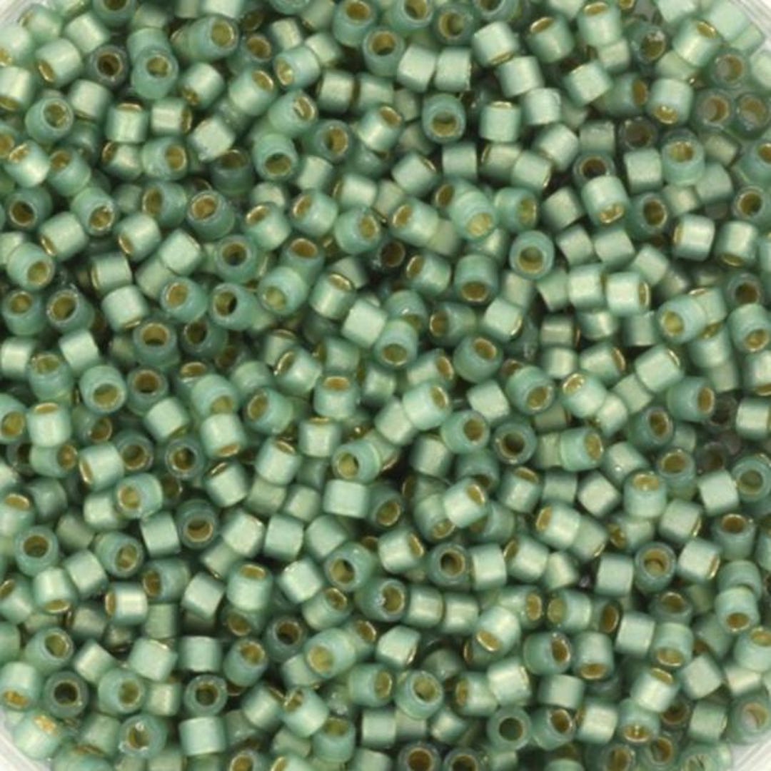 Miyuki Delica Beads Duracoat Semi Frosted Silverlined Dyed Laurel ...
