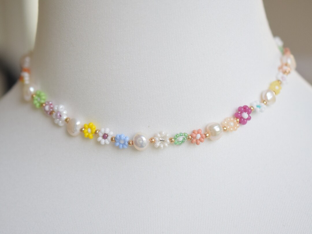 Colorful Beaded Necklace for Women Freshwater Pearls Mixed - Etsy