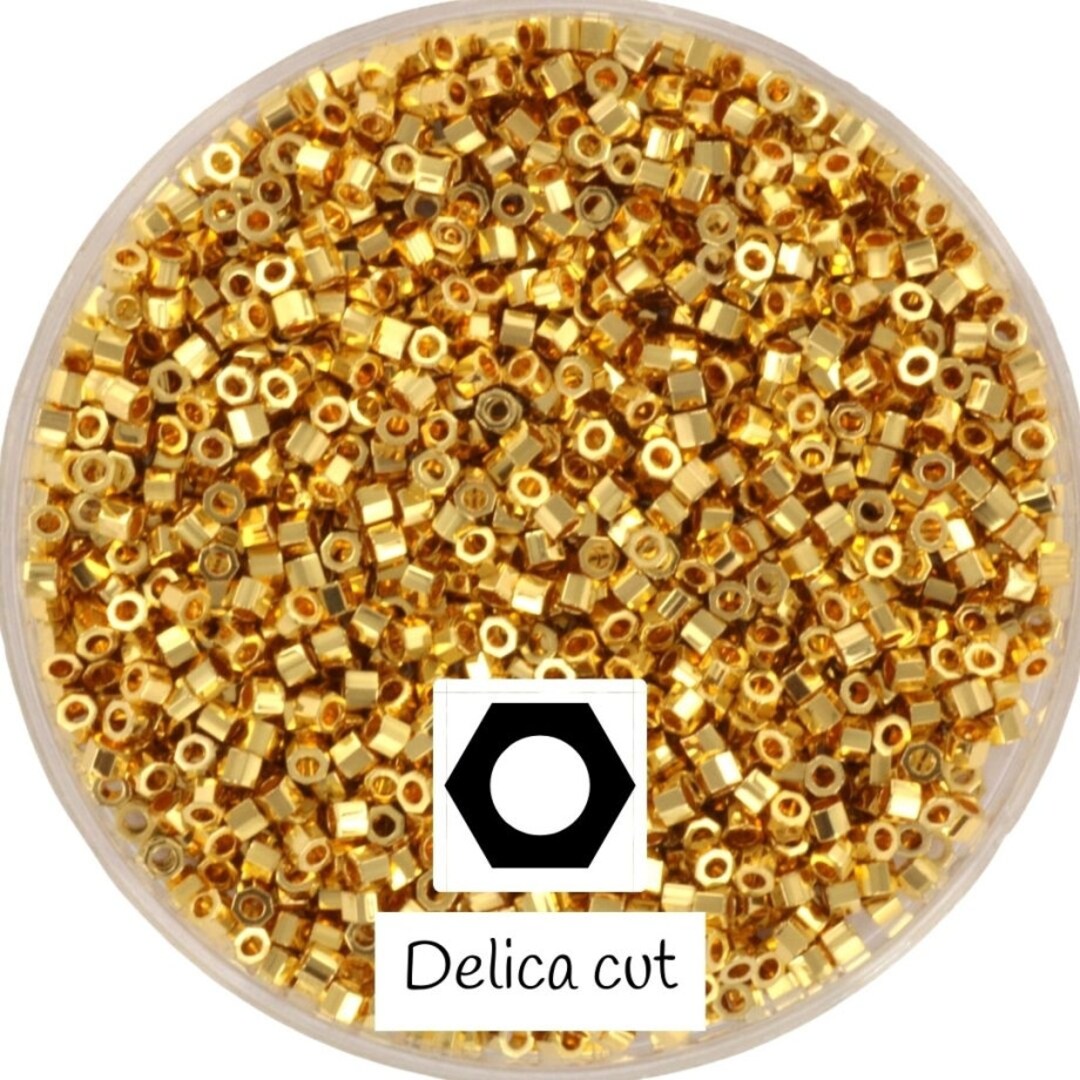 Miyuki Cut Delica Beads 24kt Gold Plated, 5g 11/0 Color DBC 31, Hex Cut ...