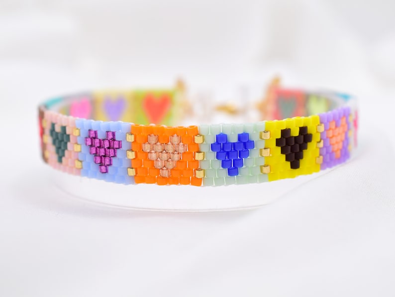 Heart Bracelet Handmade Colorful Bracelet for Women Cute - Etsy