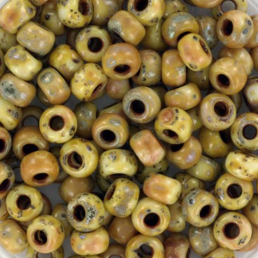 10g Miyuki Seed Beads 6/0, Opaque Opaque Picasso Yellow, Color 4512 ...