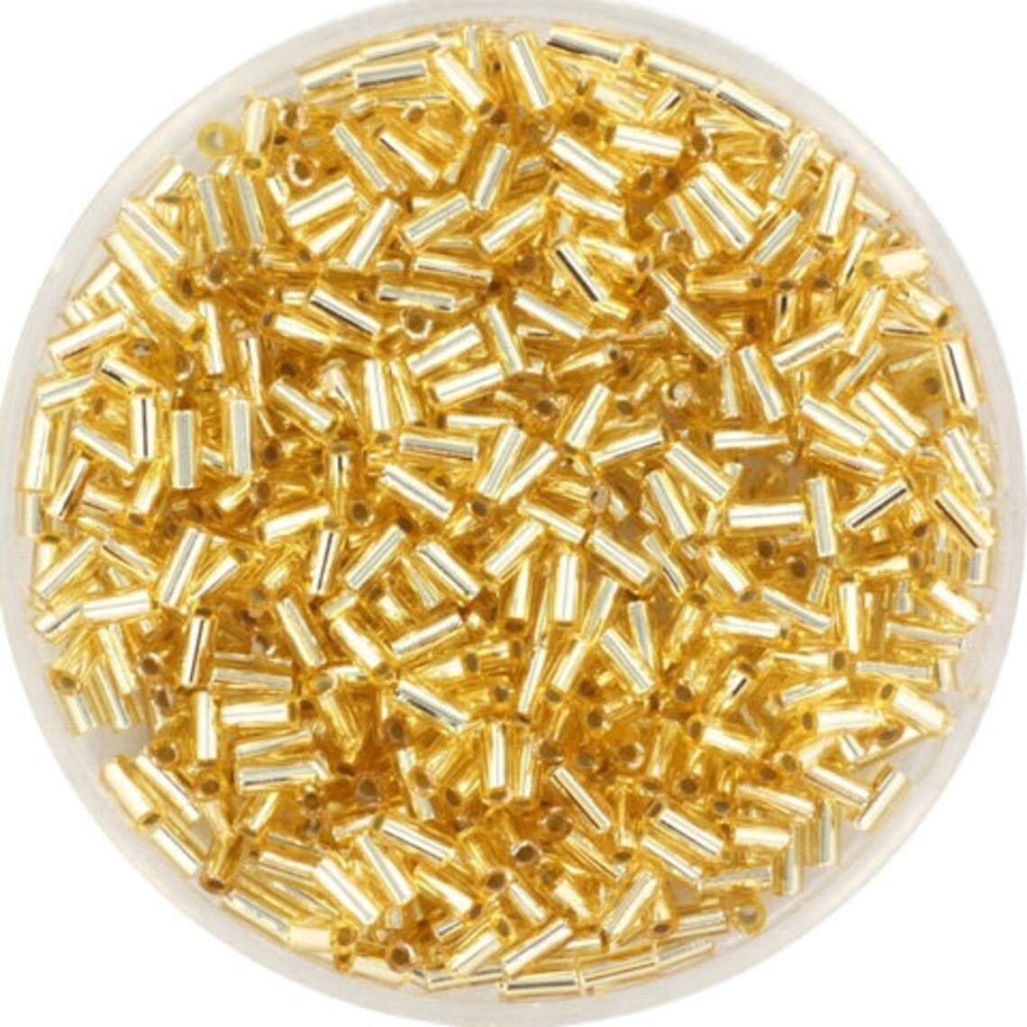 Miyuki Bugles 3mm, Silverlined Gold, Color 3, Beads From Japan, Tube ...
