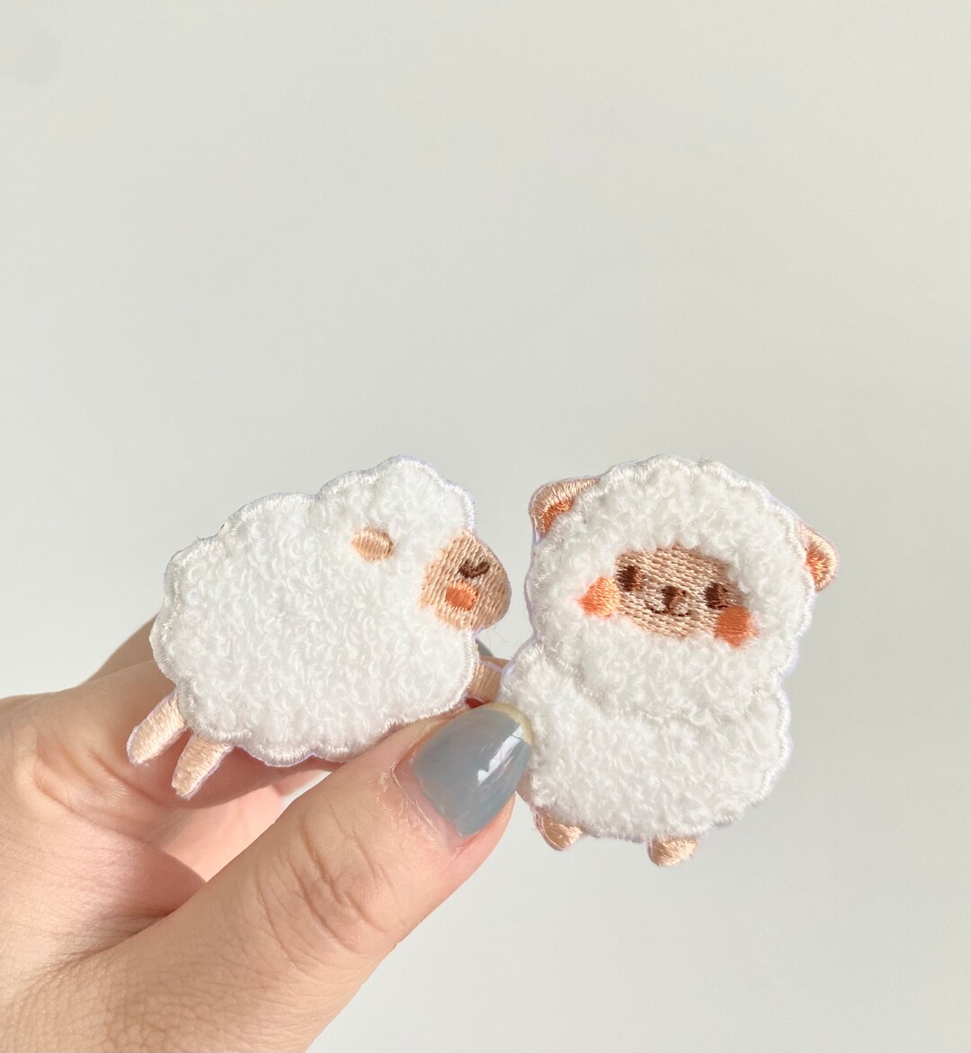 Fluffy Sheep Iron on Patch Lilly and Billy Sheep Funny Animal Sew on ...