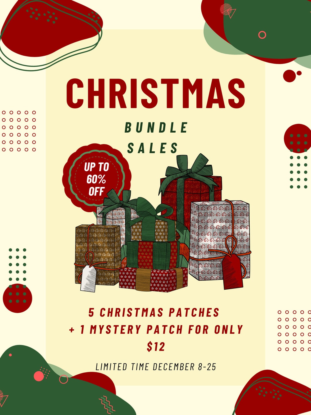 Christmas Patch Bundle 6 Patches 60% Off Jingle Bells - Etsy