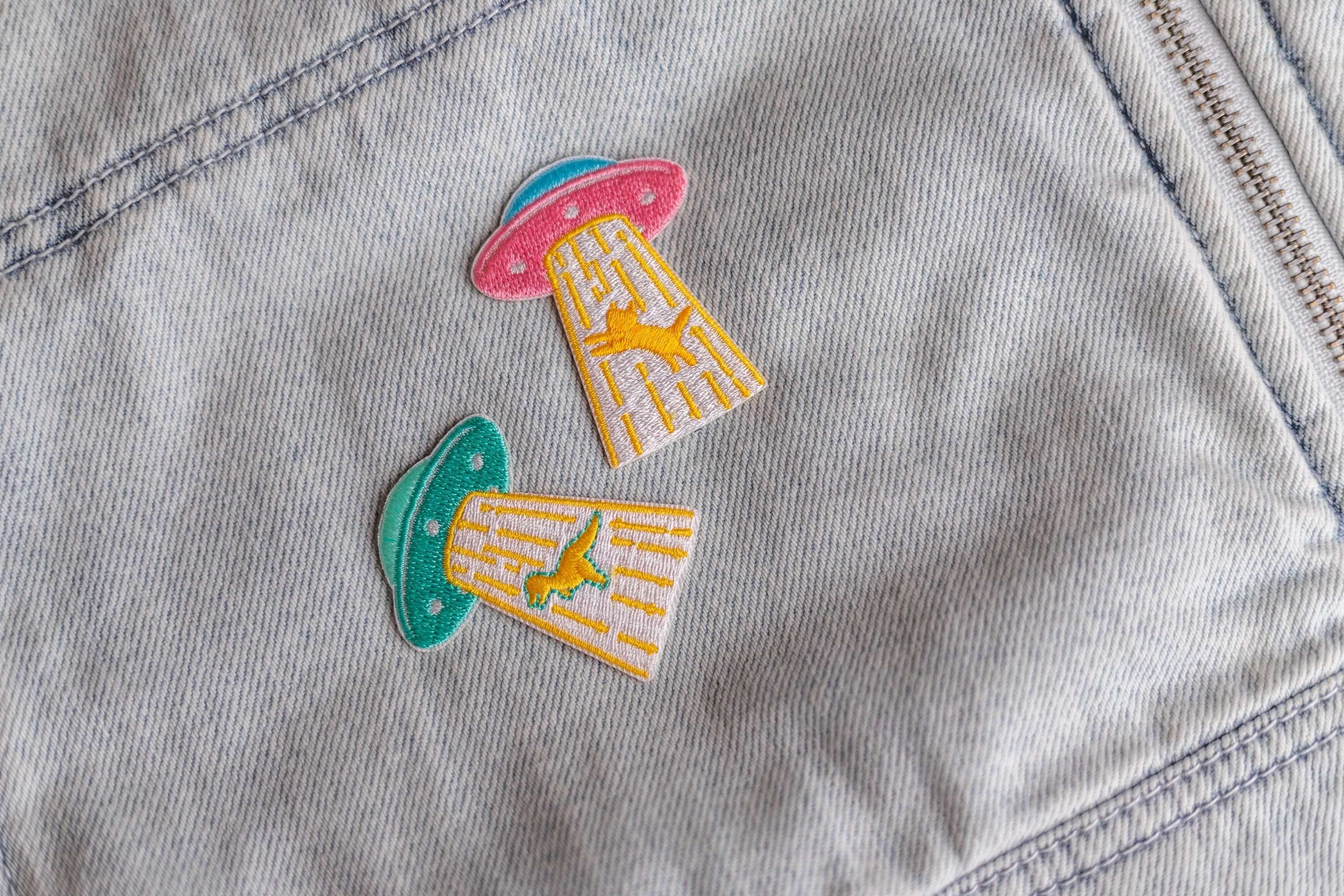 UFO Cat Patch DIY Patch Space Patch Alien Badge - Etsy