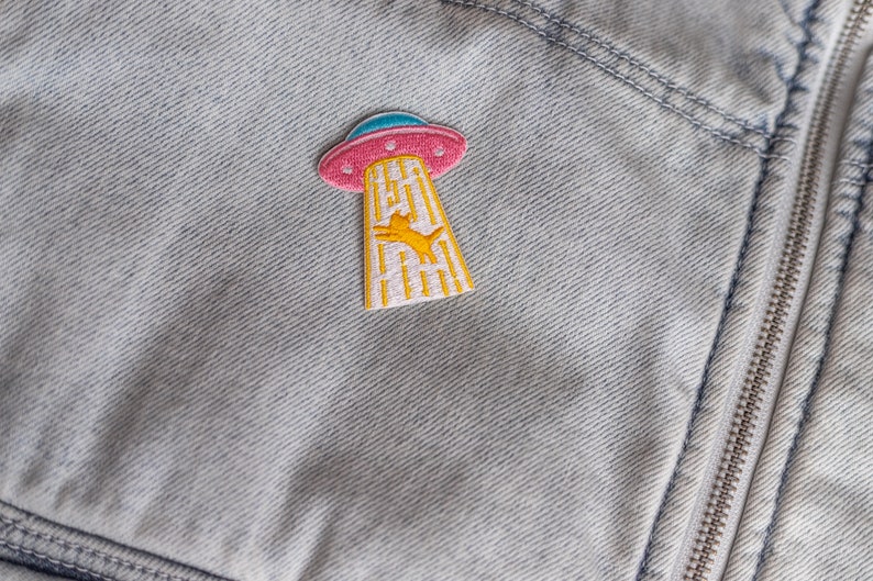 UFO Cat Patch DIY Patch Space Patch Alien Badge - Etsy