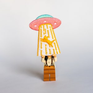 UFO Cat Patch DIY Patch Space Patch Alien Badge - Etsy