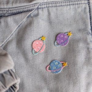 Planet Iron on Patch Planet Sew on Badge DIY Patch Cute UFO Embroidery ...