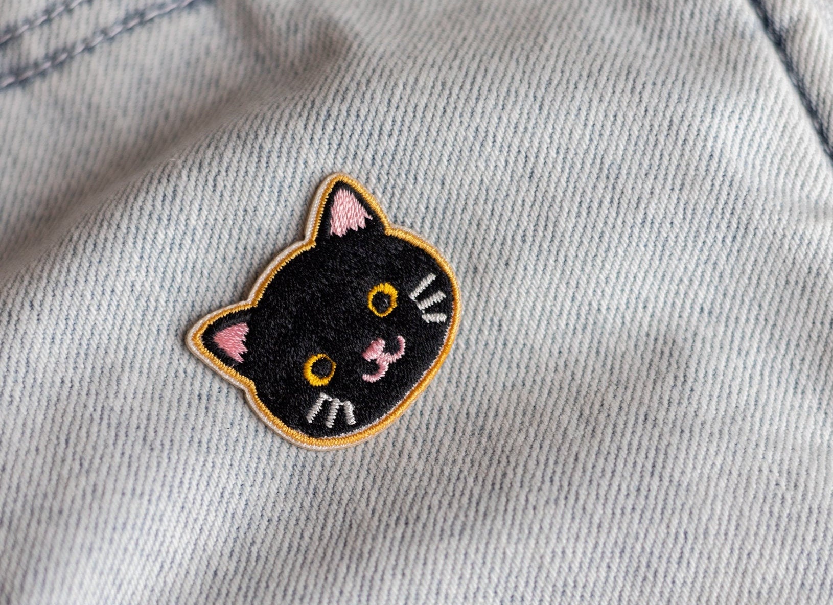 Cat Iron on Patch Funny Animal Sew on Badge DIY Cute - Etsy UK