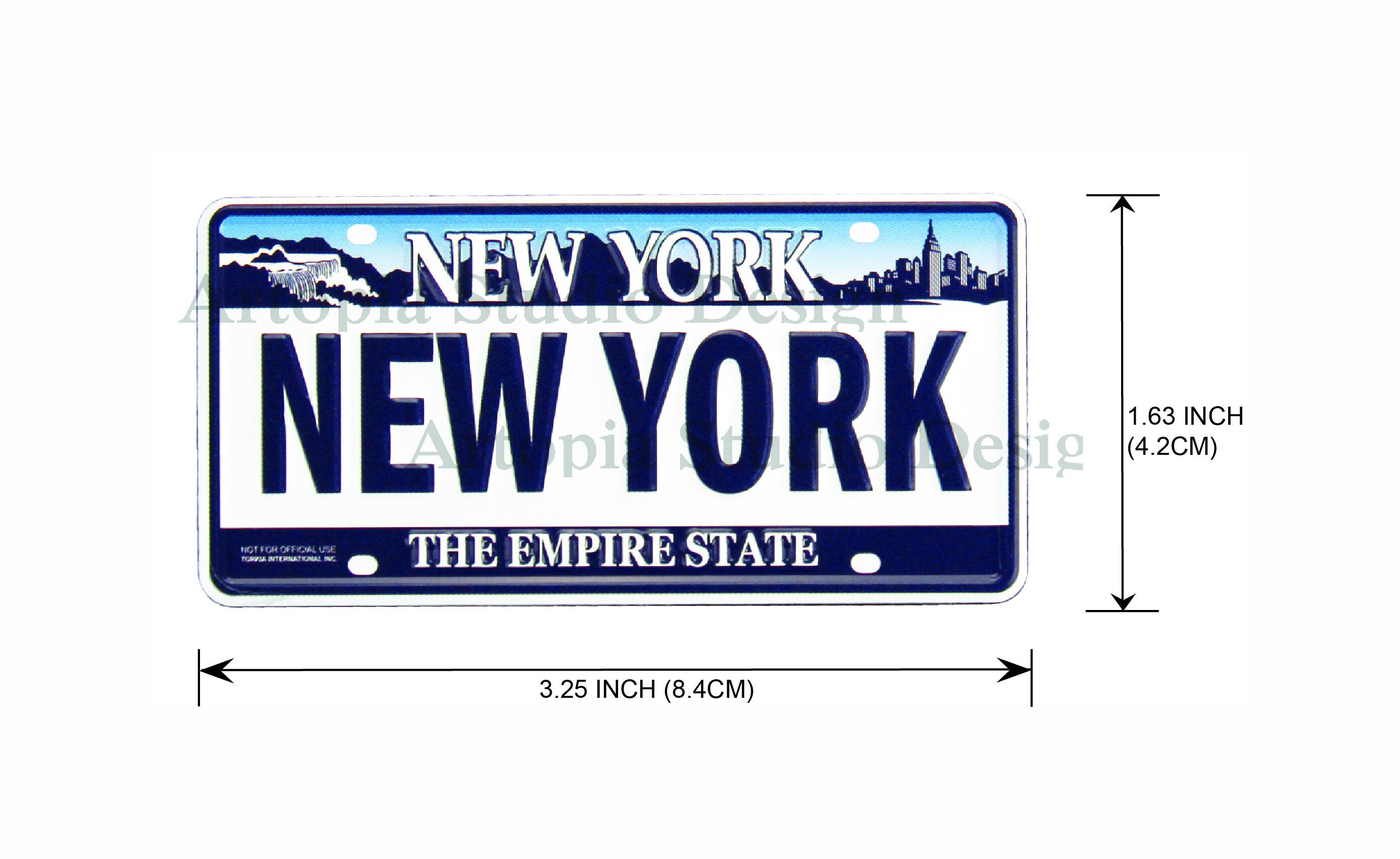 New York Car License Plate Design Premium Aluminum Fridge Magnet for ...