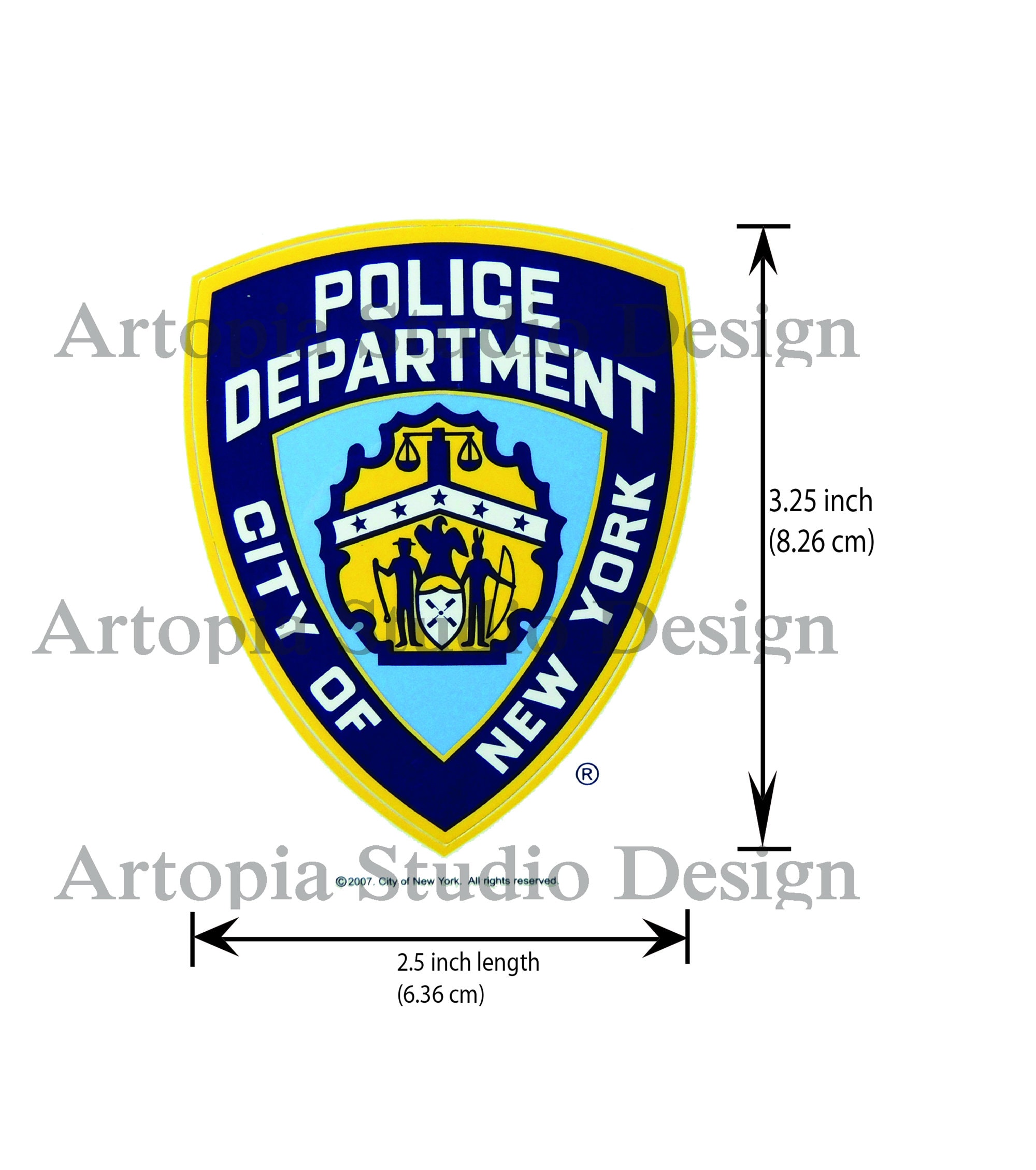 OFFICIALLY LICENSED NYPD Shield Bumper Sticker for Car Bumper, Notebook ...