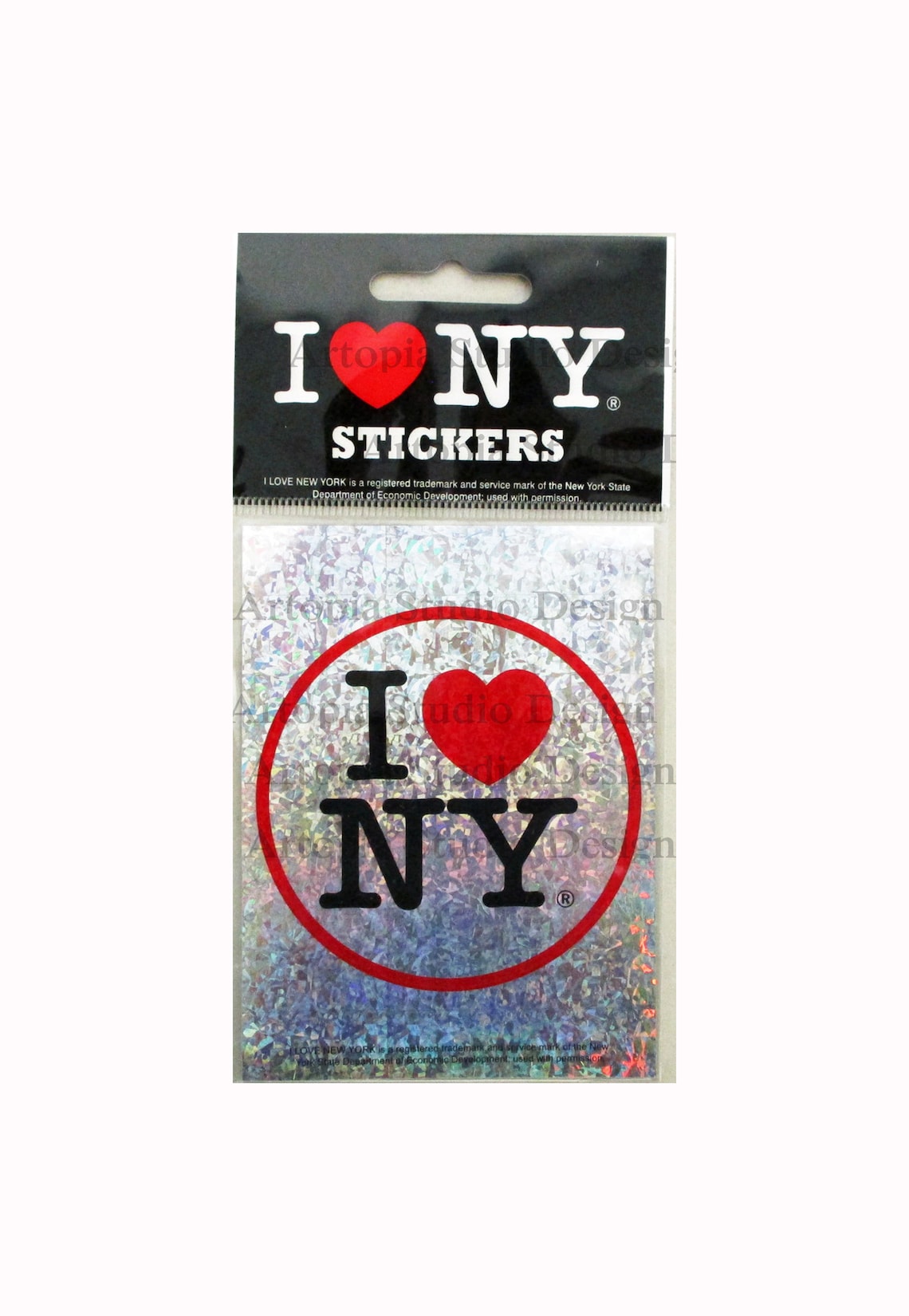 OFFICIALLY LICENSED I Love NY Round Foil Bumper Sticker With Genuine ...